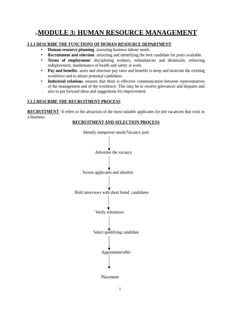 MODULE 3 HUMAN RESORUCE MGT EDT Docx (AutoRecovered) | PDF | Recruitment | Trade Union