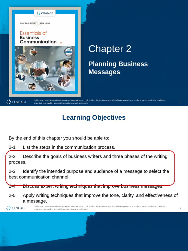 Chapter 2 - Planning Business Messages | PDF | Communication | Grammatical Gender