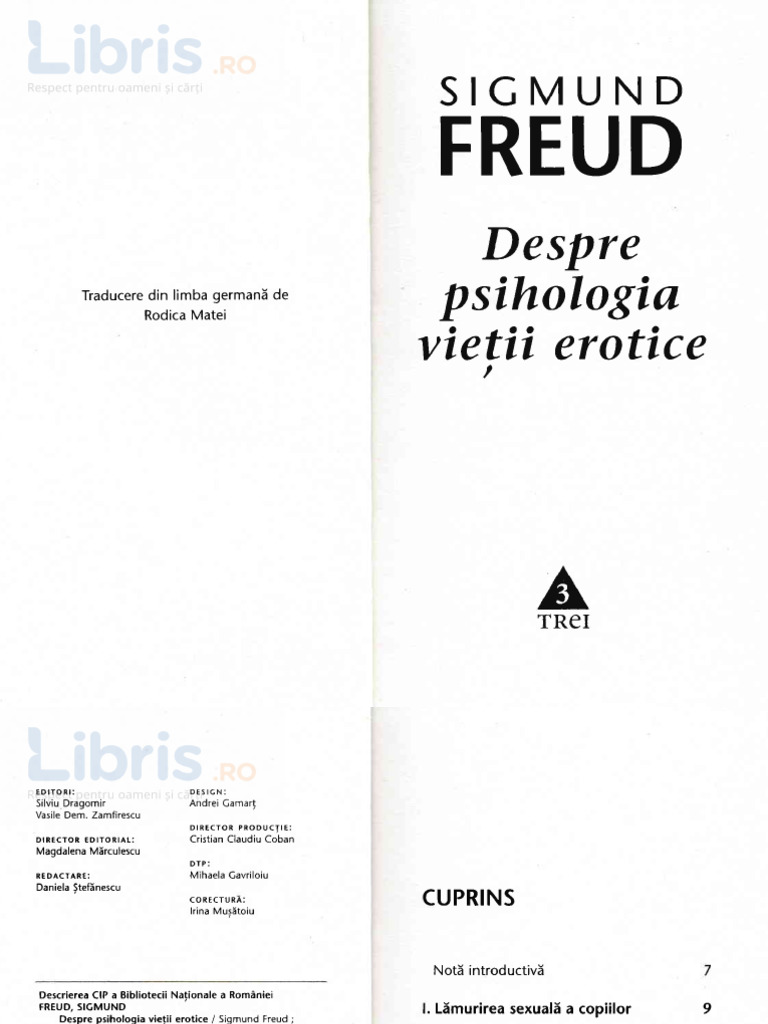 Despre Psihologia Vietii Erotice - Sigmund Freud | PDF