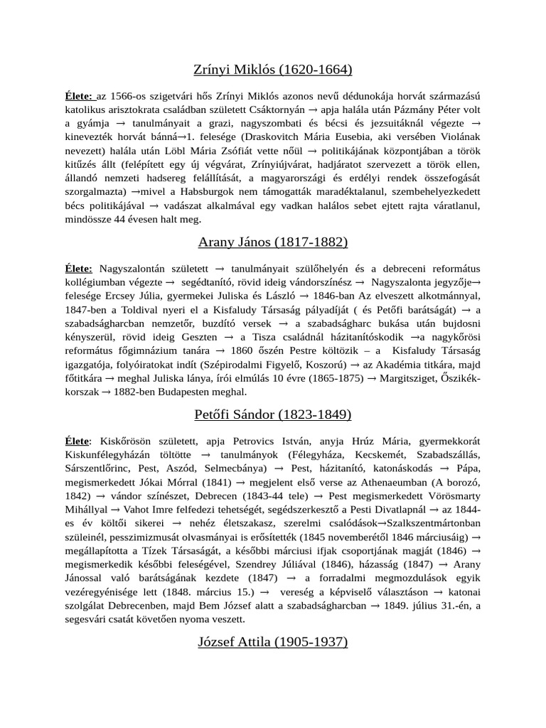 Irodalom Önéletrajzok | PDF