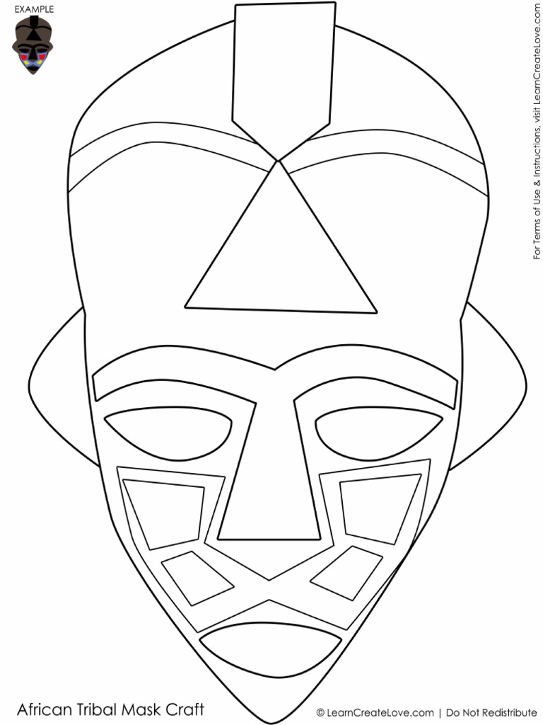 Grade 7 African Studies Visual Arts Component African Mask Templates | PDF