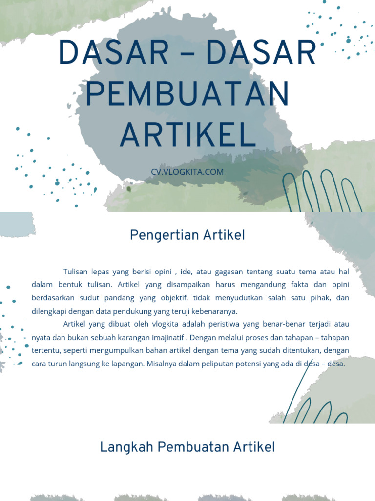 Materi Dasar - Dasar Membuat Artikel | PDF