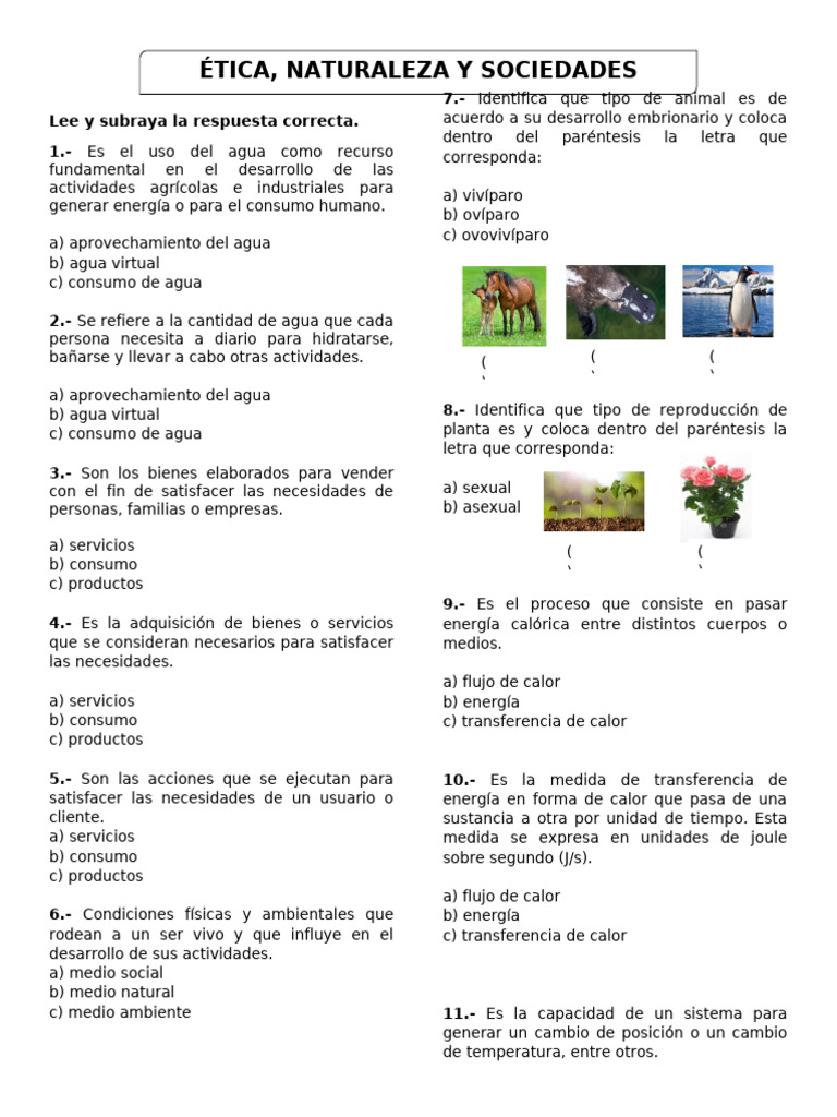 Etica Naturaleza y Sociedad 2° Trimestre | PDF | Conduccion termica | Calor