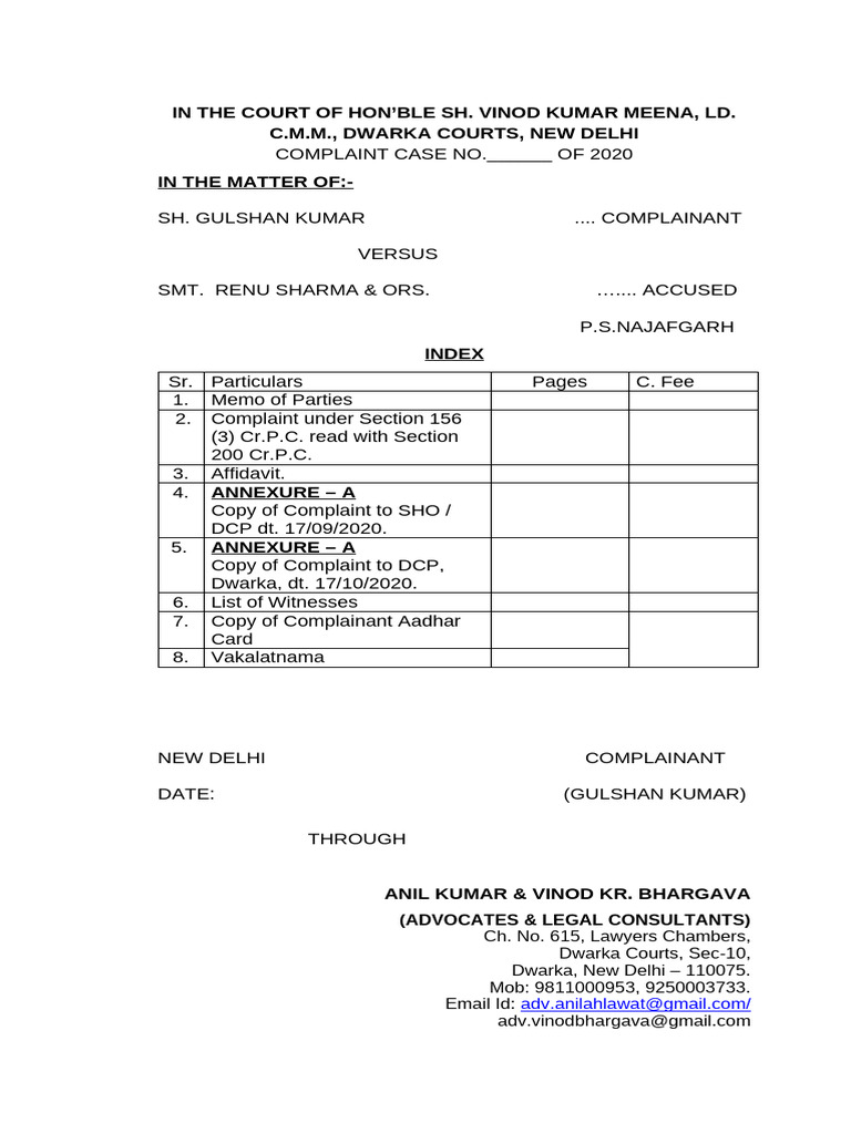 156 (3) Gulshan Kumar VS Renu Sharma & Ors. | PDF | Affidavit