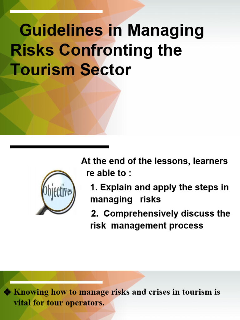 IV. Guidelines in Managing Risks Confronting The Tourism Sector | PDF ...
