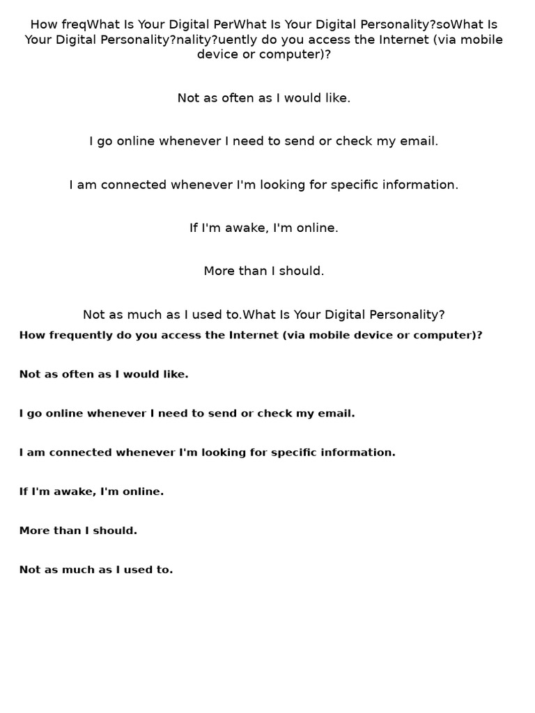 Understanding Your Digital Personality | PDF