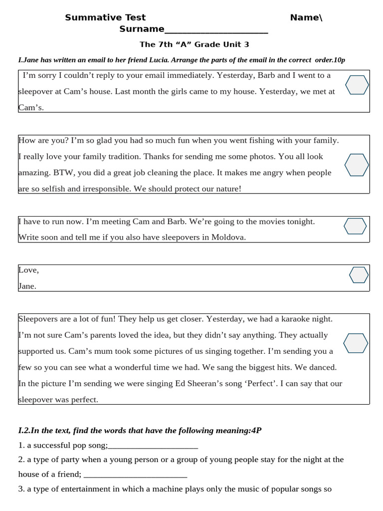 Summative Test 8TH Grade Unit 2 | PDF