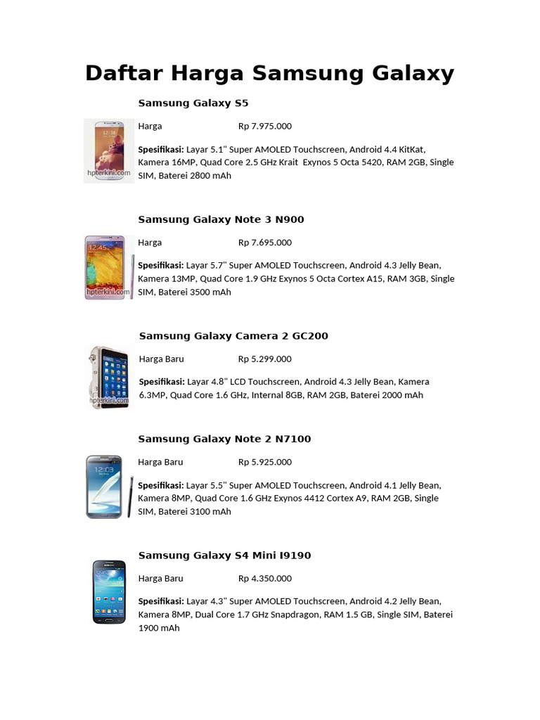 Daftar Harga Samsung Galaxy | PDF | Tablet Computer | Best Buy