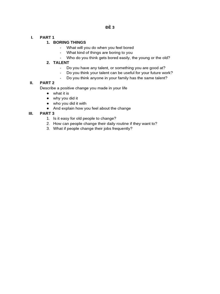 Speaking Review 3 | PDF