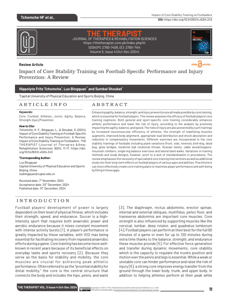 02 (RA) Impact of Core Stability Training On Football-Specific ...