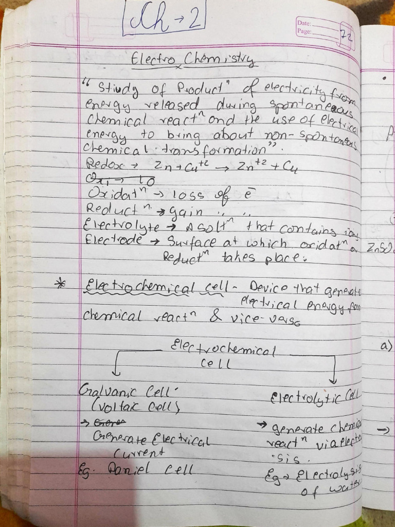 Electrochemistry Notes | PDF