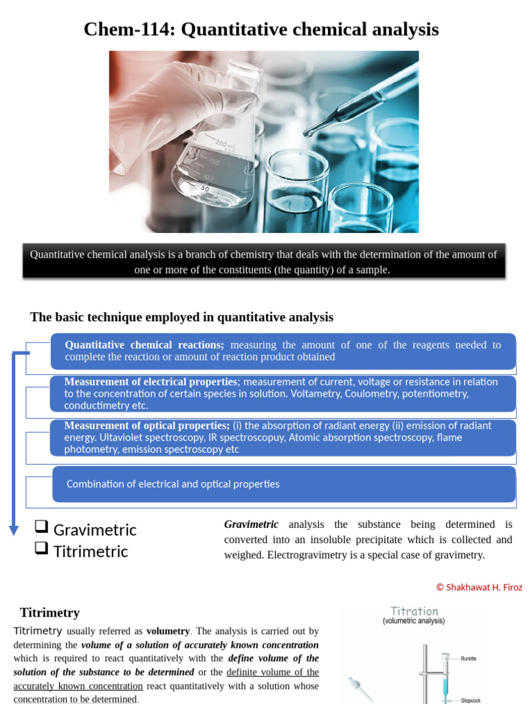 Quantitative Chemical Analysis Techniques | PDF | Titration | Chemistry