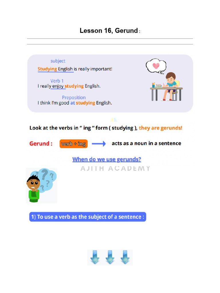 Lesson 16 Gerunds | PDF