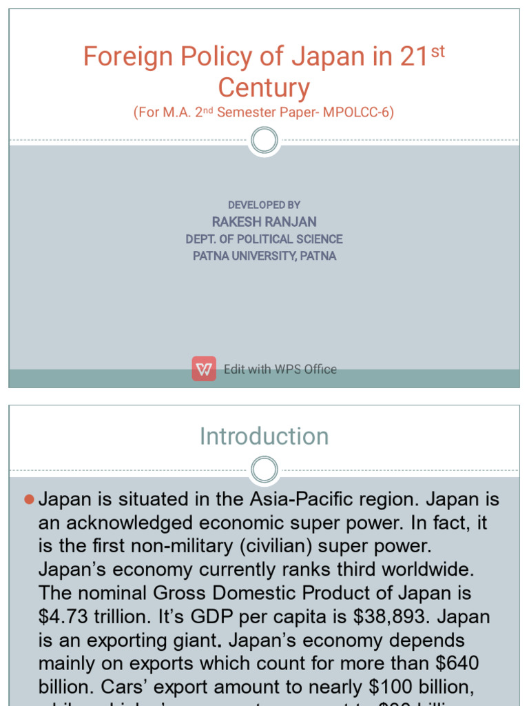 Japan's 21st Century Foreign Policy | PDF | Official Development ...