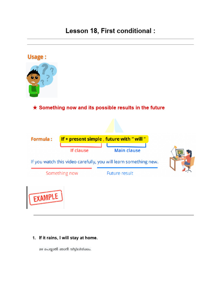 Lesson 18 First Conditional | PDF