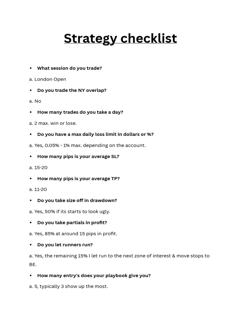 Strategy checklist | PDF