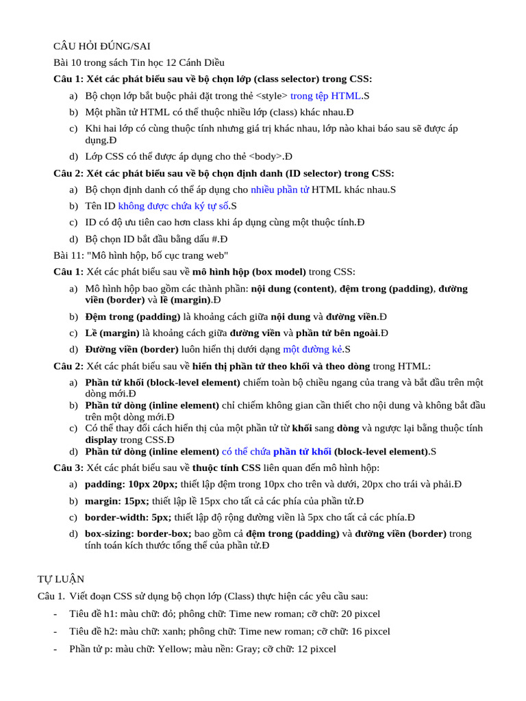 DE CUONG ON TAP GK2 K12 (2) | PDF