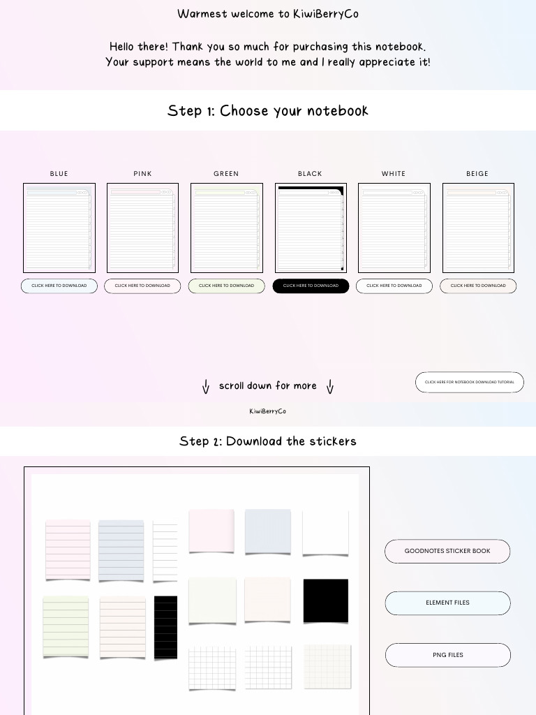 KiwiBerryCo PastelNotebook PDFFile | PDF