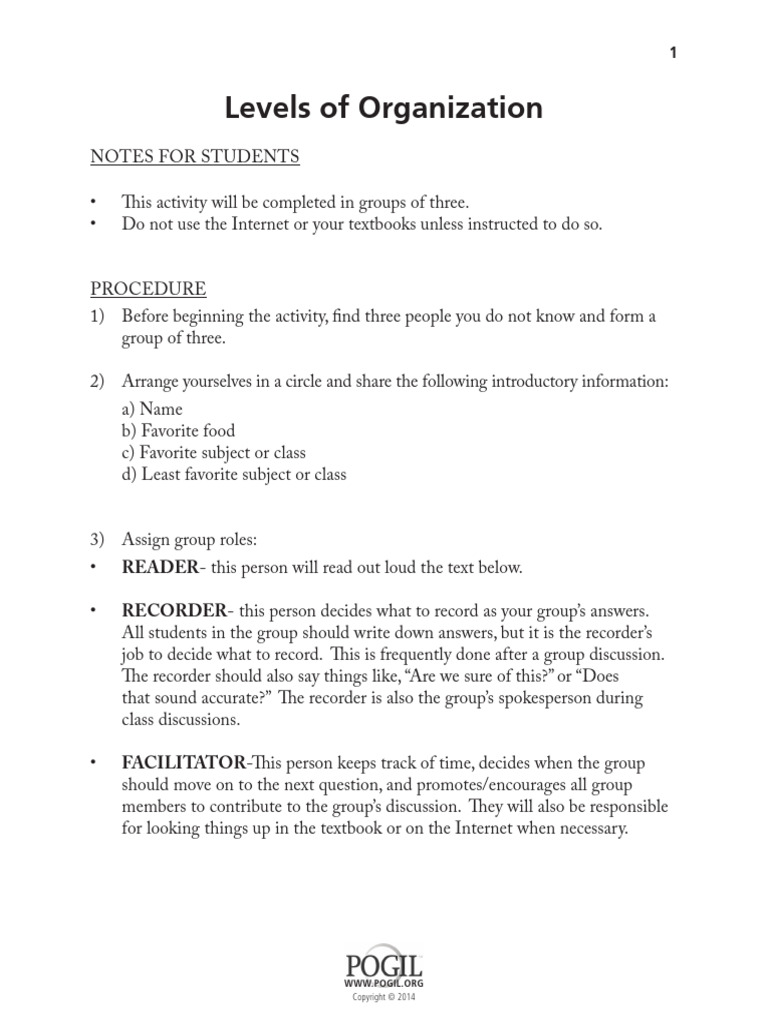 Levels of Organisation | PDF | Human Body | Tissue (Biology)