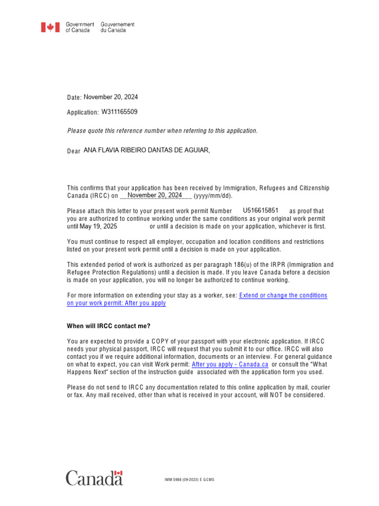 Confirmation of Work Permit Application | PDF | Government And ...