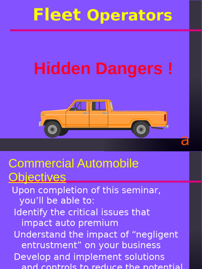 Fleet Operators: Reducing Vehicle Risks | PDF | Traffic Collision ...