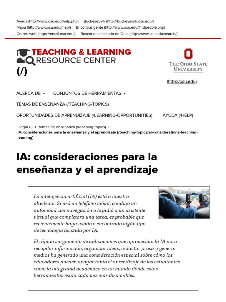 IA Consideraciones para La Ensenanza y El Aprendizaje Centro de Recursos de Ensenanza y ...