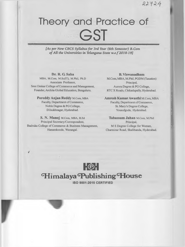 6TH SEM GST HIMALAYA pub | PDF | Value Added Tax | Taxes