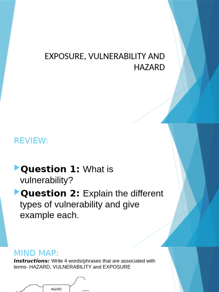 Exposure, Vulnerability and Hazard | PDF | Natural Disasters | Hazards