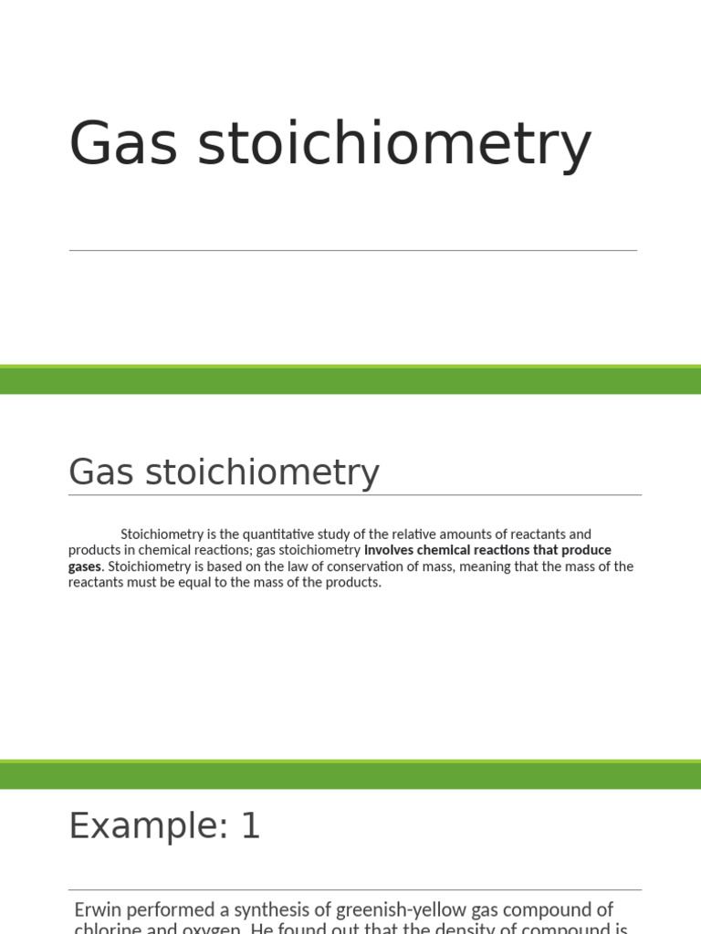Gas Stoichiometry Calculations Guide | PDF