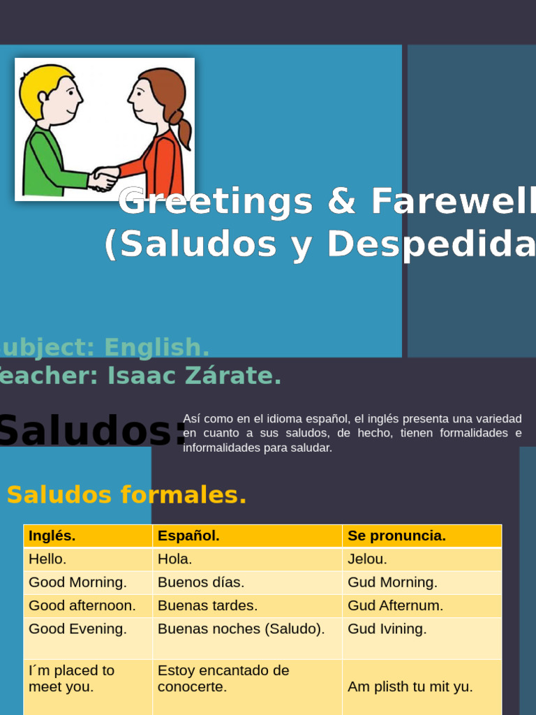 Greetings and Farewells | PDF
