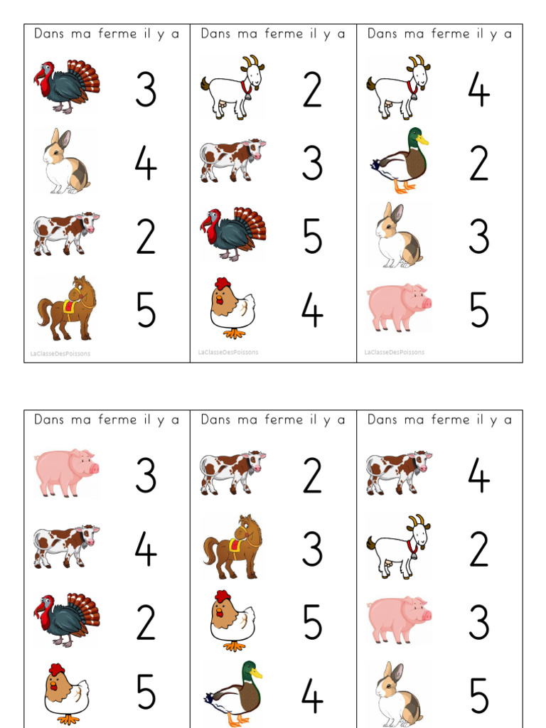 jeu des animaux de la ferme | PDF
