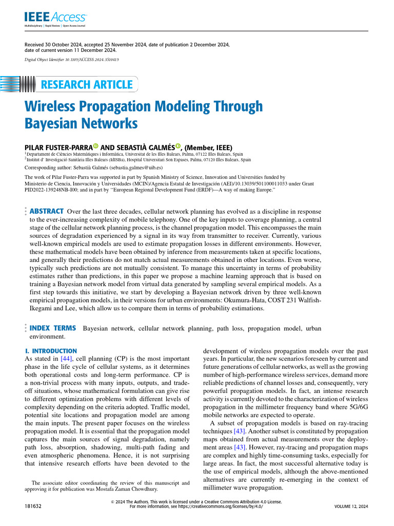 Wireless Propagation Modeling Through Bayesian Networks Pdf Bayesian Network Receiver