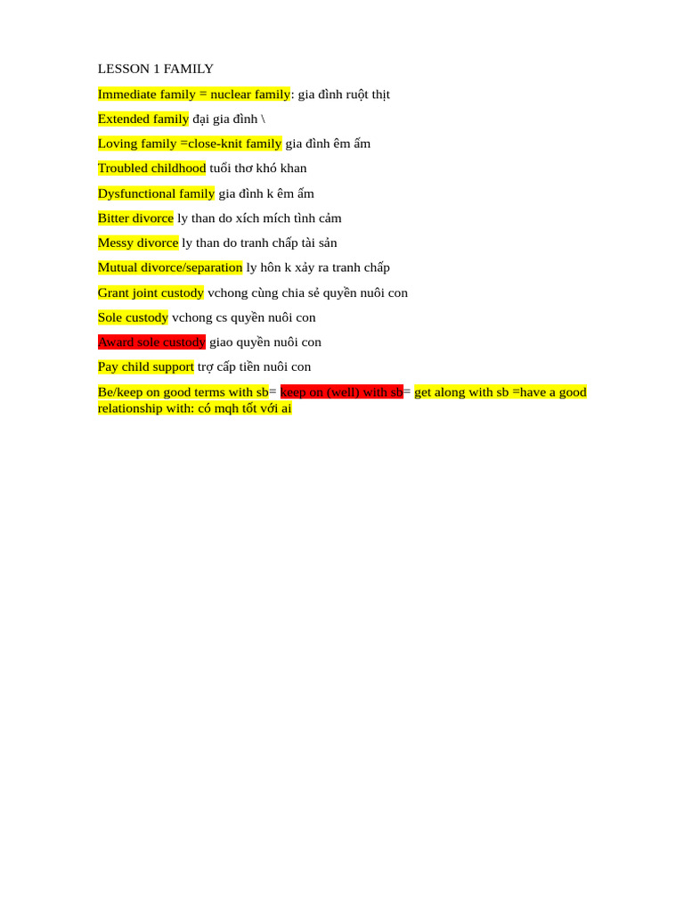 Lesson 1 Family Collo, Idio | PDF