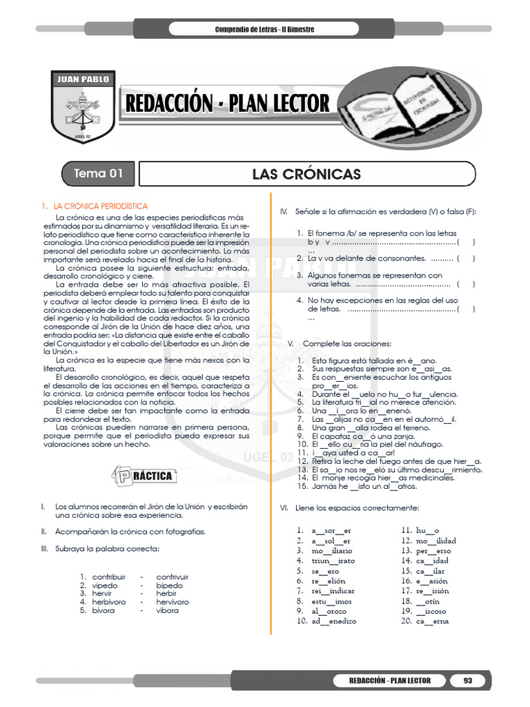 Plan Lector - 2° | PDF | Sílaba | Vocal