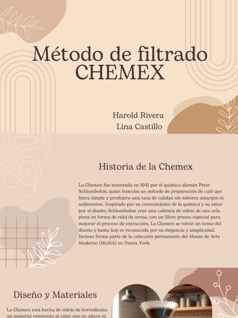 Presentación Chemex | PDF | café | Agua