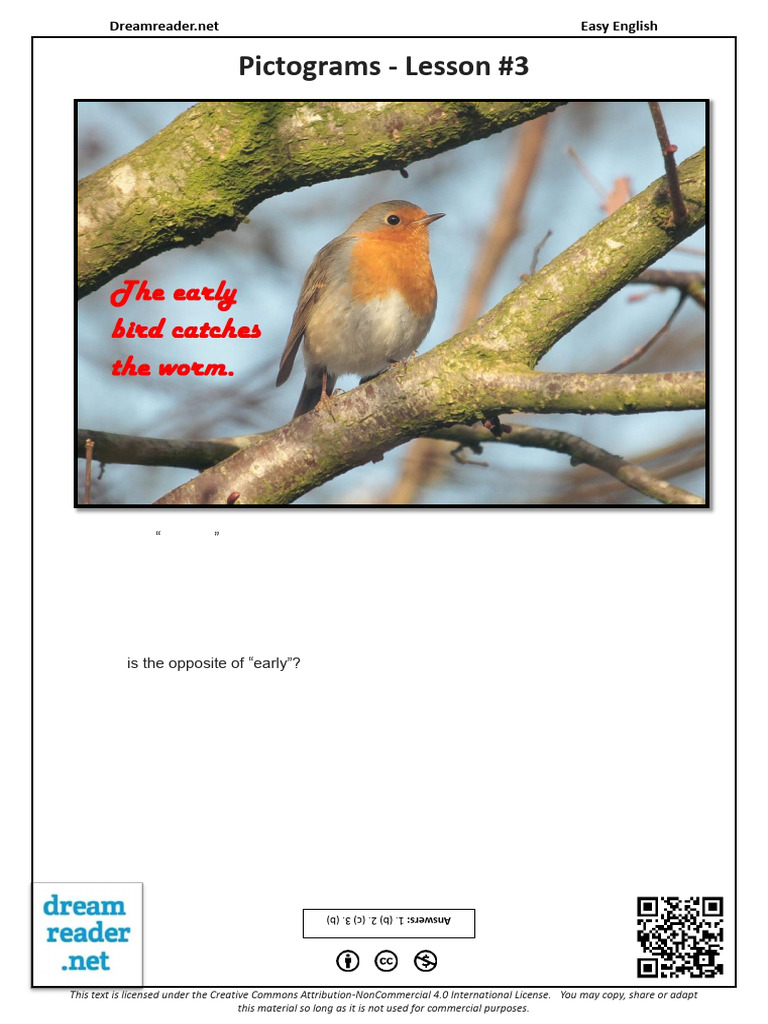 Pictograms Lesson #3: Easy English Quiz | PDF
