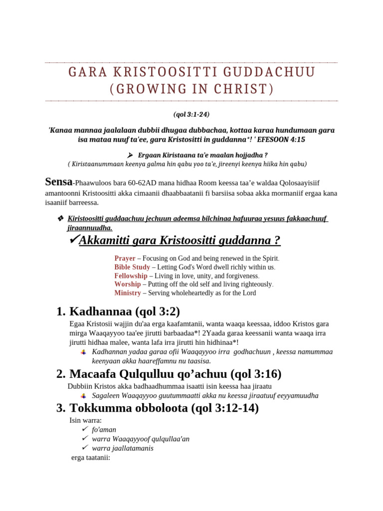 Gara Kristoositti Guddachuu | PDF