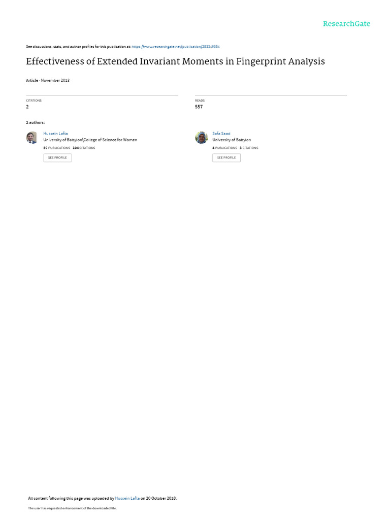Effectiveness-of-Extended-Invariant-Moments-in-Fingerprint-Analysis | PDF | Biometrics | Fingerprint