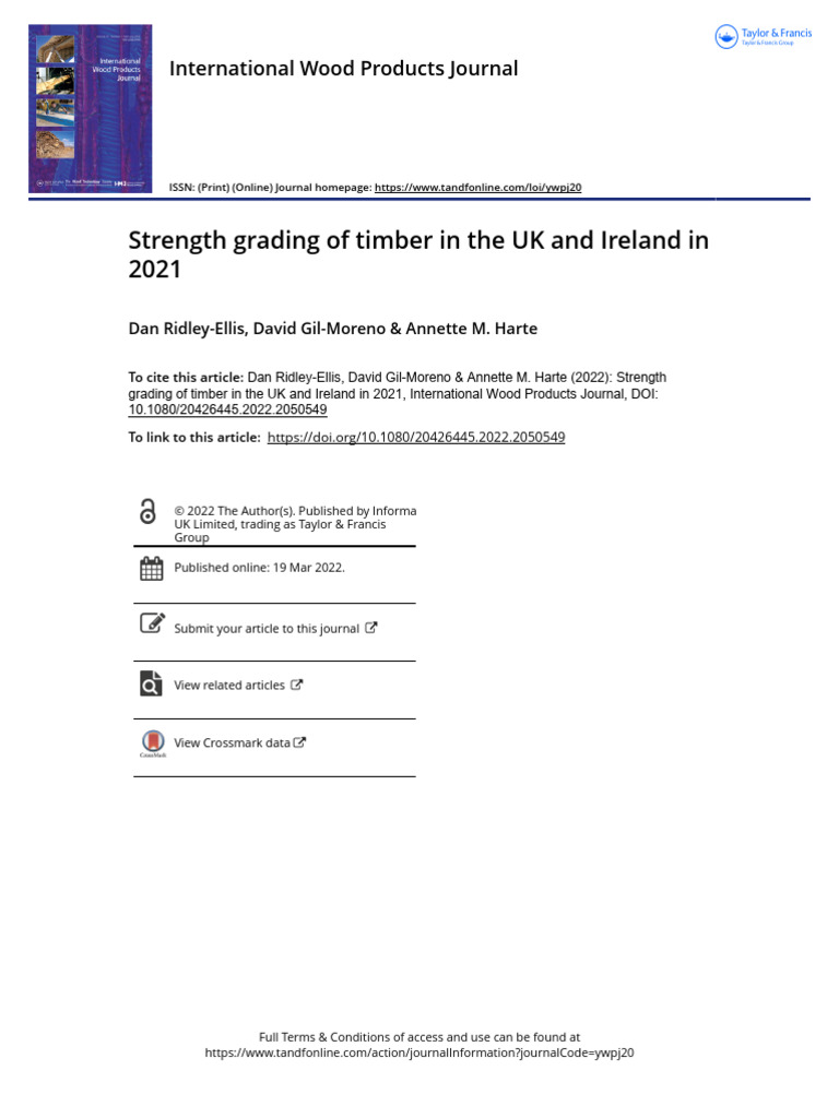 0 - Strength Grading of Timber in The UK and Ireland in 2021 | PDF ...