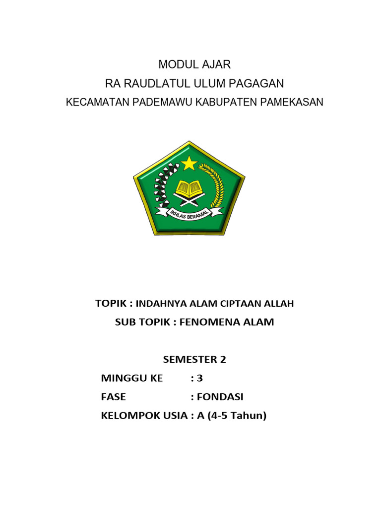 Modul Ajar A M3 Fenomena Alam | PDF