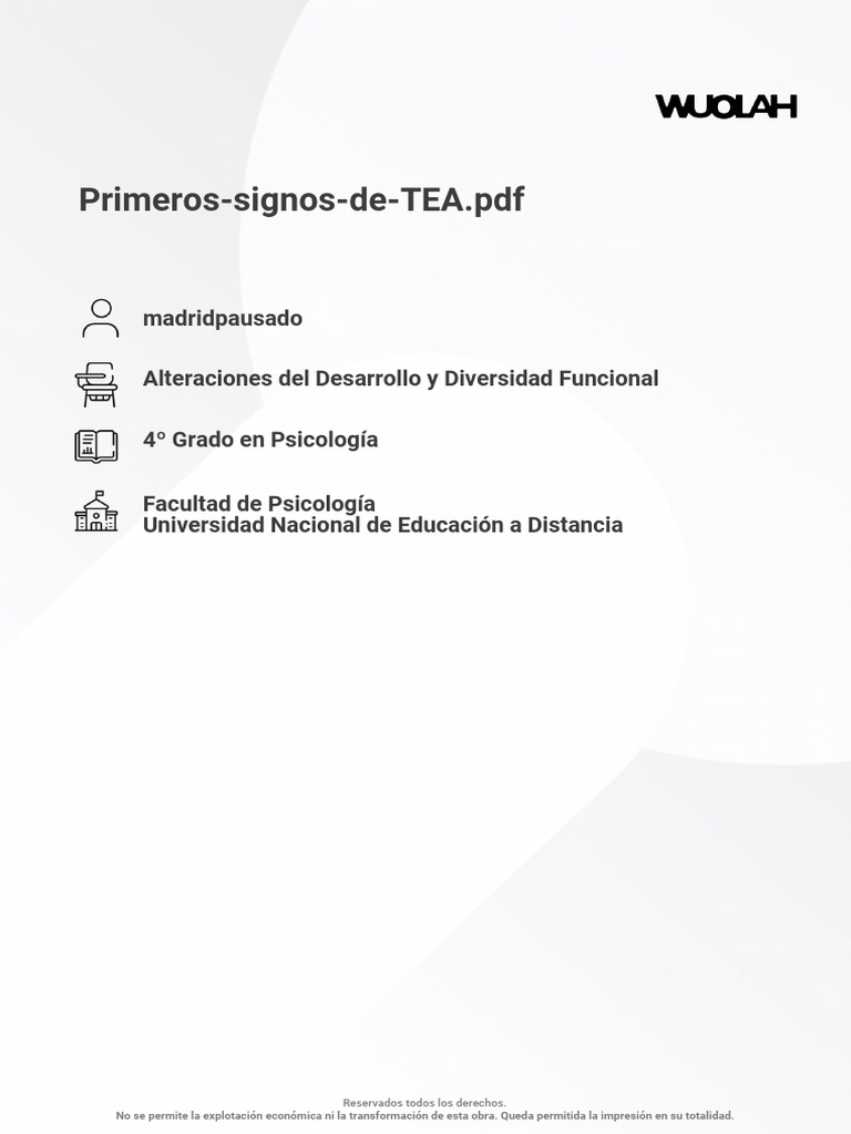 Primeros Signos de TEA | PDF | Autismo | Discapacidad intelectual