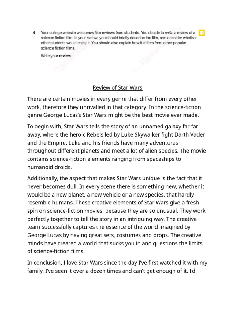 CAE3 Test1 WritingPart2 Review | PDF