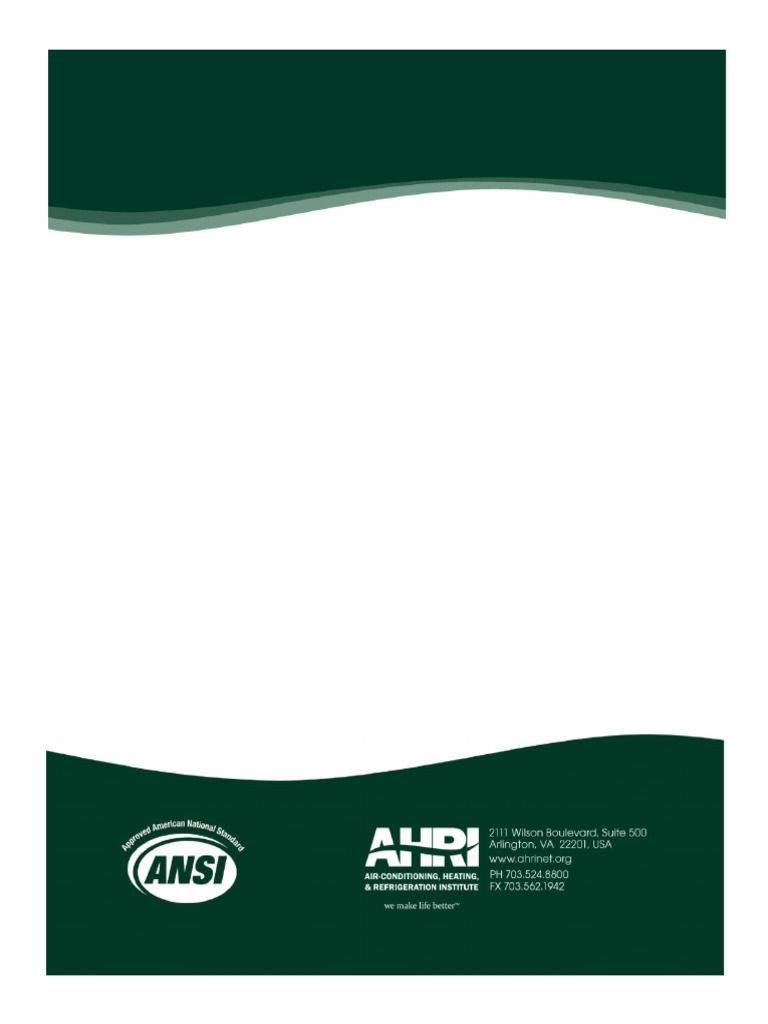 ANSI AHRI Standard 230 2013 | PDF | Decibel | Sound