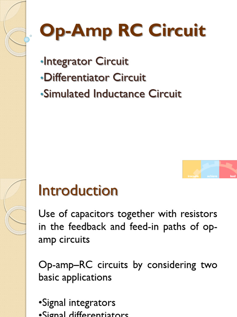 Op-Amp Differentiator and Integrator Circuits | PDF | Operational ...