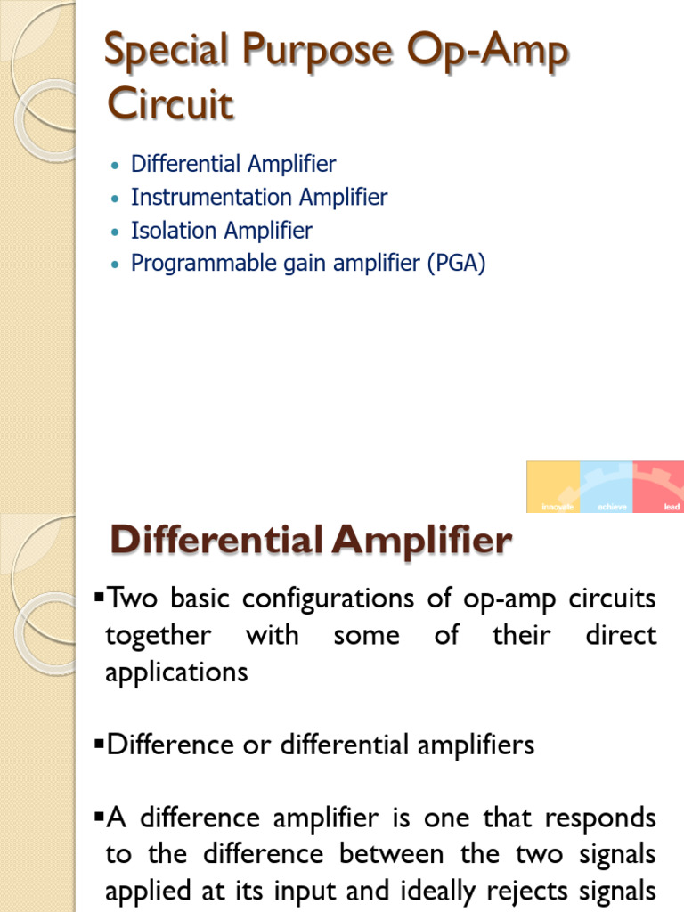 3 Special Purpose Op Amp Lecture 10 11 A Hazra | PDF | Amplifier | Operational Amplifier