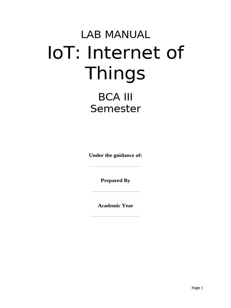 IoT Maual | PDF | Arduino | Internet Of Things