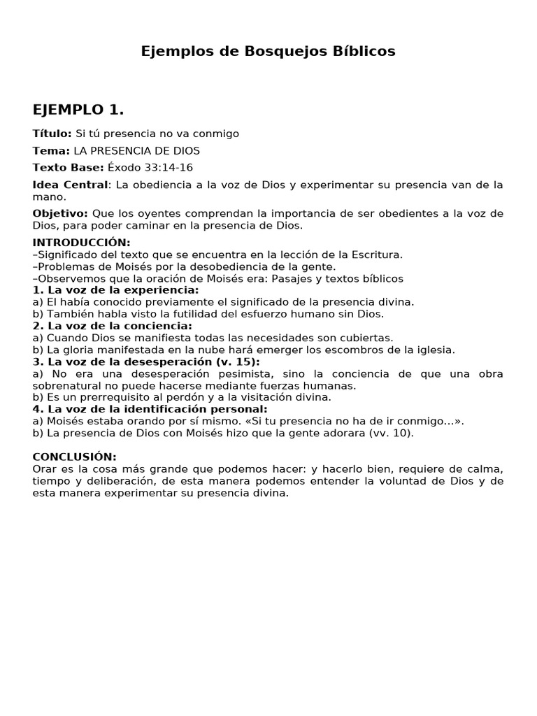 Ejemplos de Bosquejos Bíblicos | PDF | Epístola De Judas | Oración