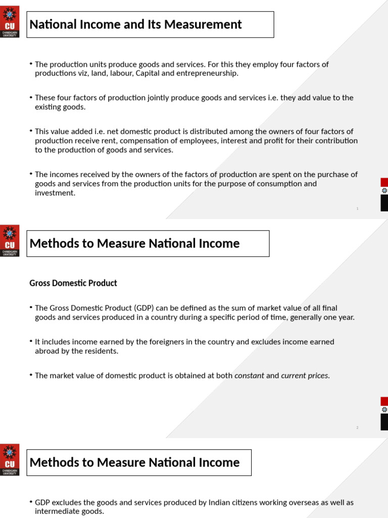 Measuring National Income Methods | PDF | Gross Domestic Product ...