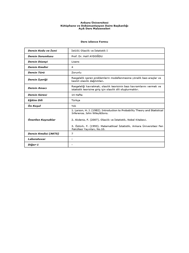 Ders Izlencesi | PDF