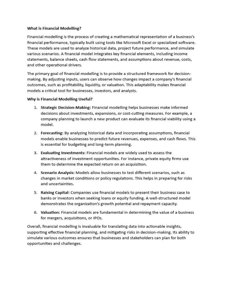 What Is Financial Modelling | PDF | Time Value Of Money | Net Present Value